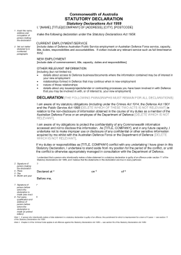 Commonwealth Statutory Declaration