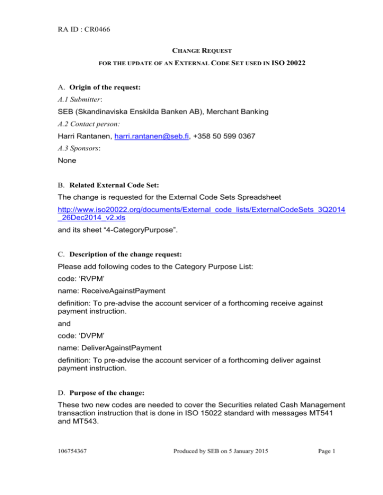ISO 20022 ISO 20022