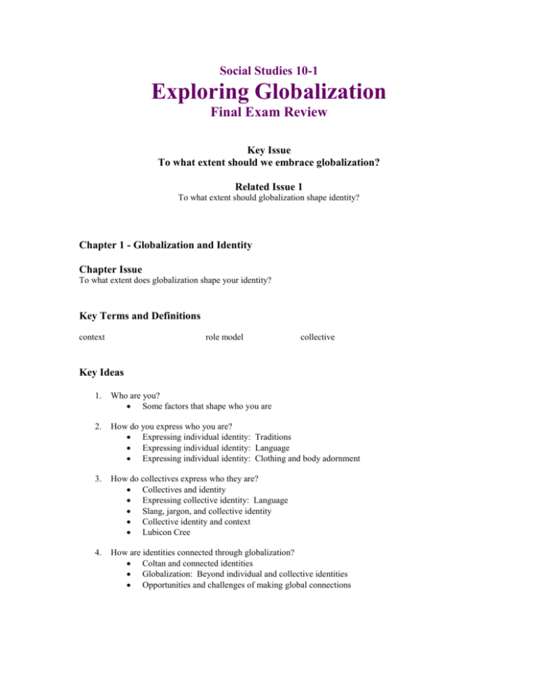 Final Exam Study Guide Key Terms And Concepts