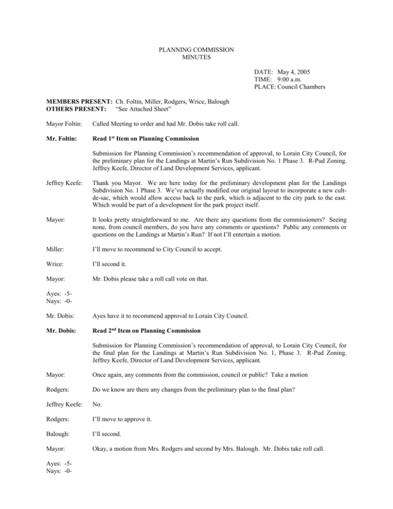 Planning Commission Planning Commission