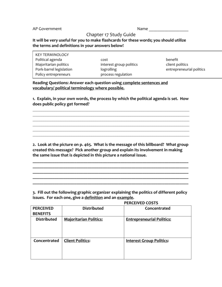 Ch. 17 Study Guide