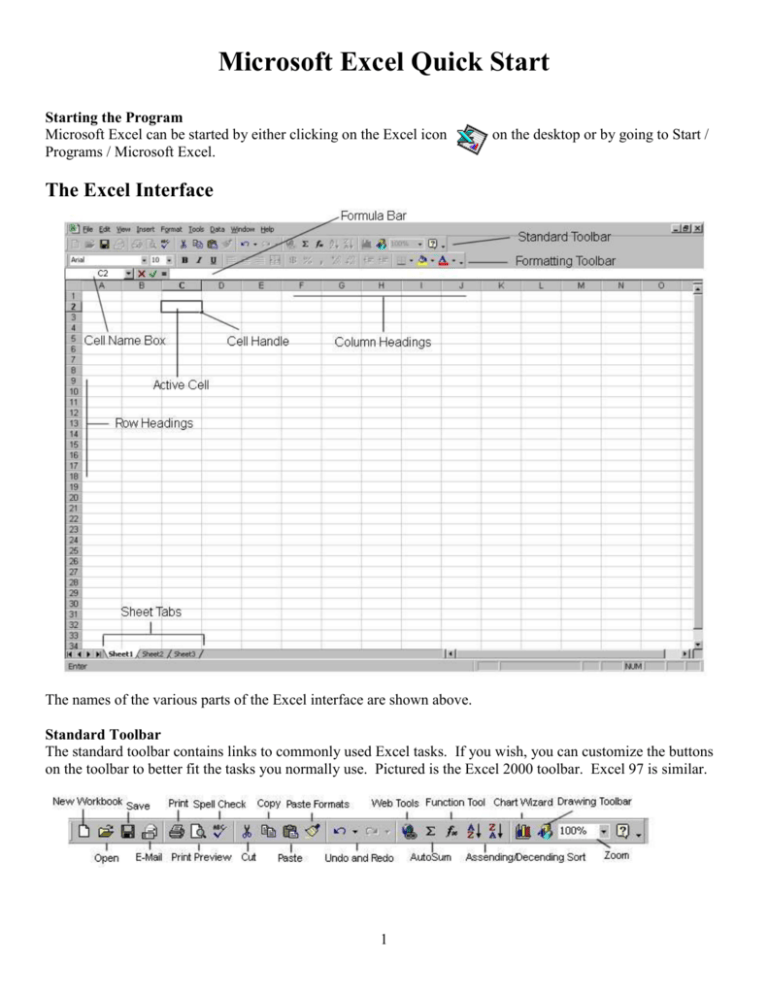 Microsoft Excel Quick Start