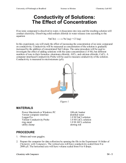 Lab - Conductivity of Ionic and Covalent Compounds