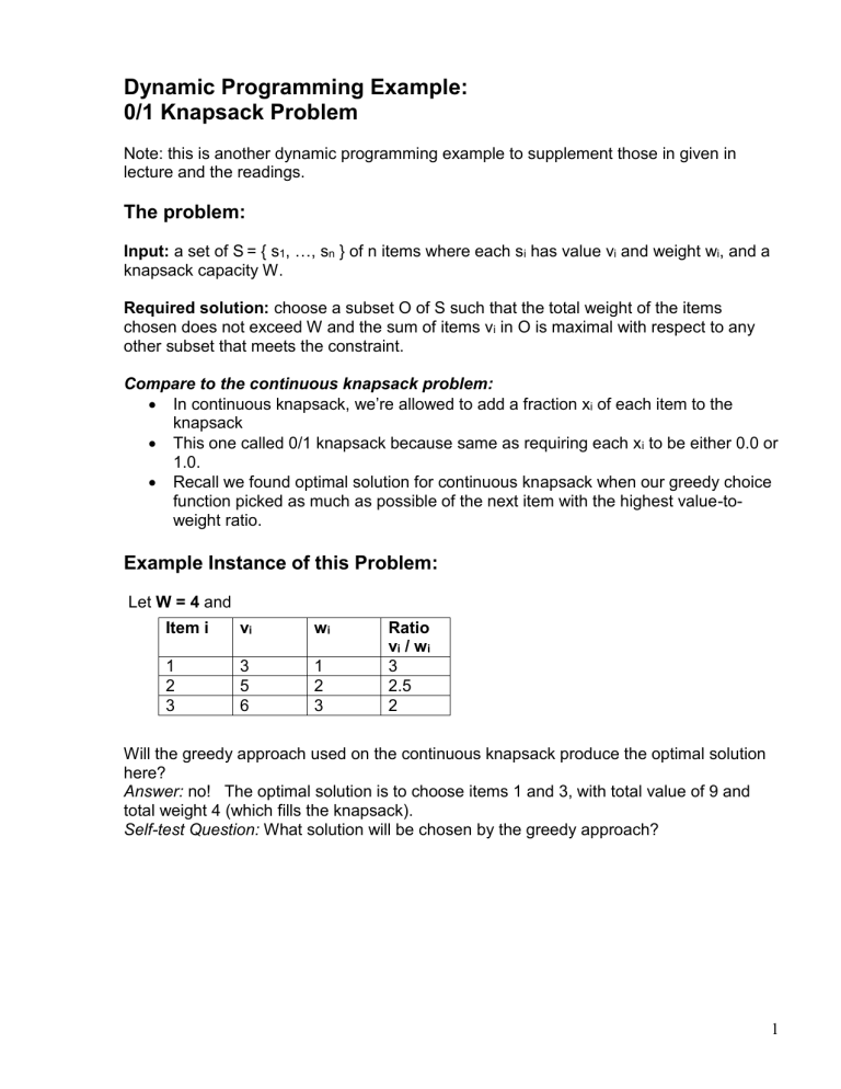 Dynamic Programming Example 