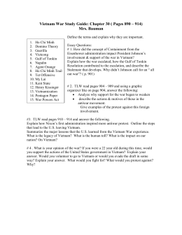 Vietnam War Quiz - Student Handouts