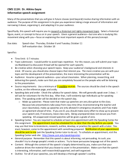 Elementary Student Council Speech Guidelines