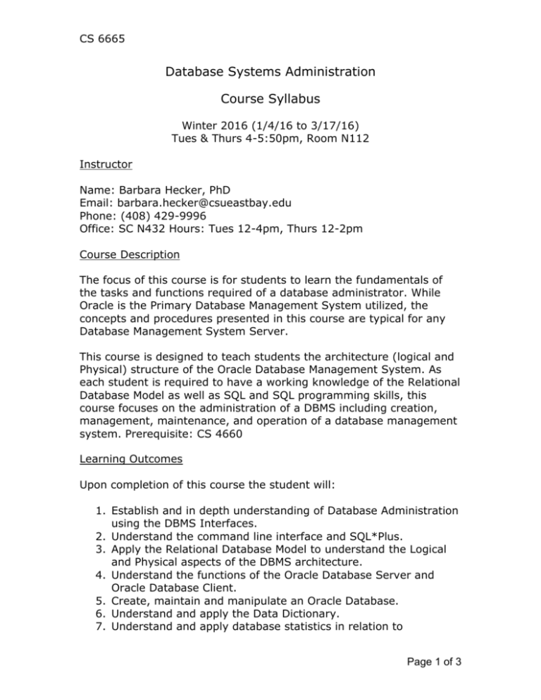Syllabus 6665