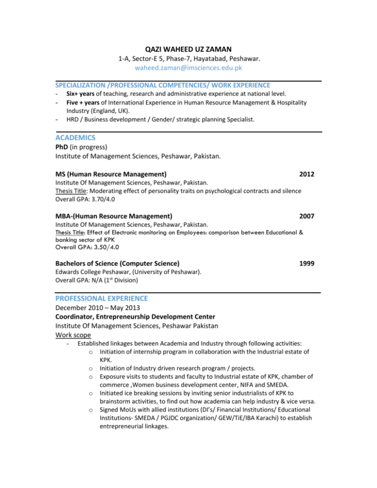 Curriculum Vitae CV 