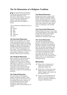 Ninian Smart's 6 dimensions of religion
