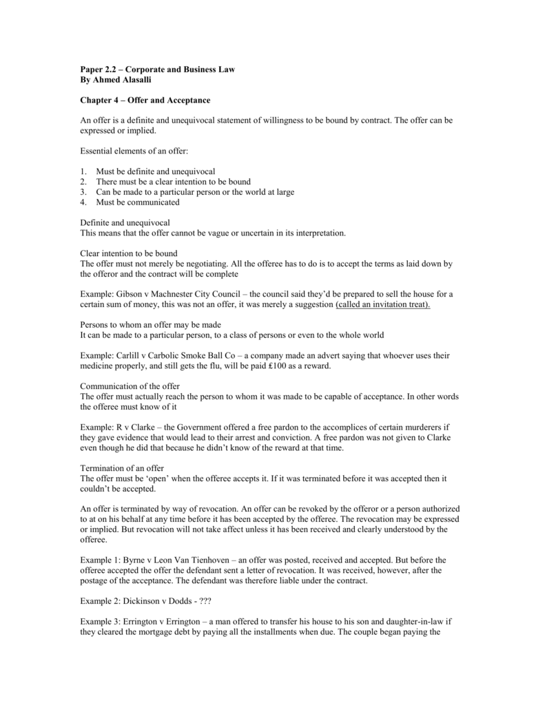 Implied Offer Example Express And Implied Contracts 2019 02 14