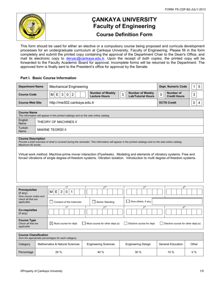 Course Definition Form Course Definition Form