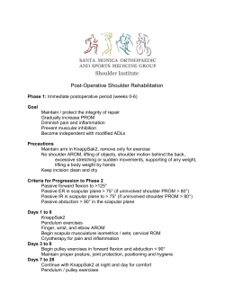 Physical Therapy Protocol - Shoulder Arthroscopy