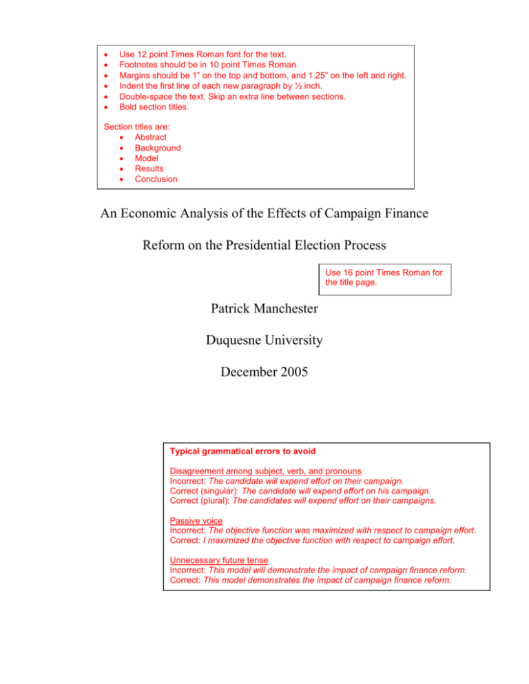 Formatting And Style Guide