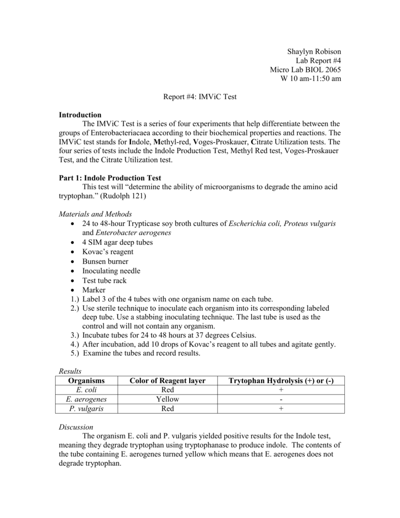 Microbiology Lab Report 4