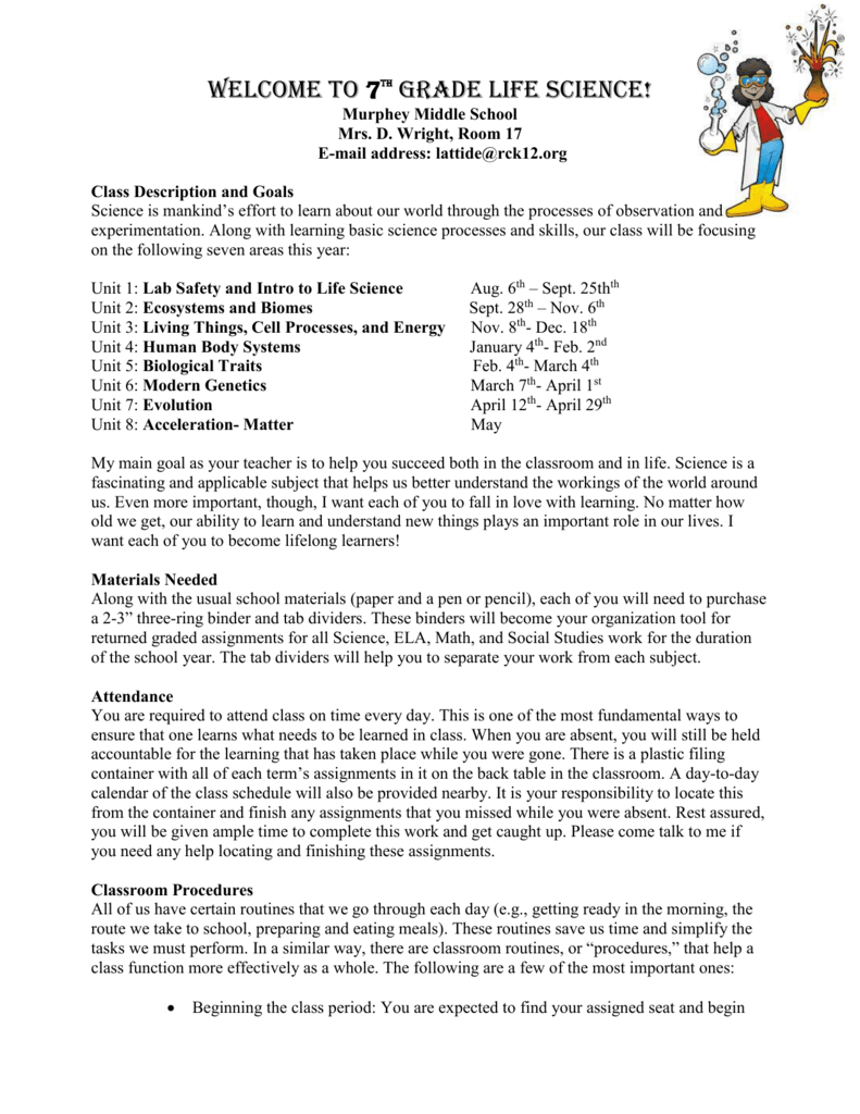 7th Grade Science Syllabus