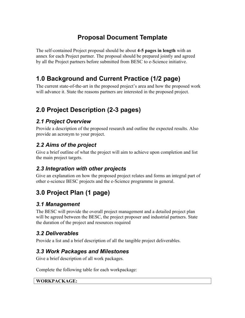 Proposal Document Template