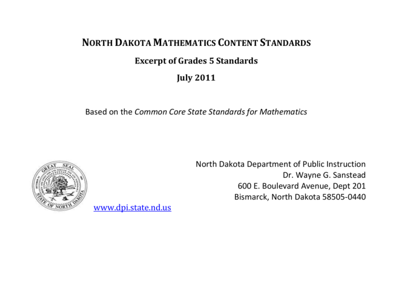 Based On The Common Core State Standards For Mathematics