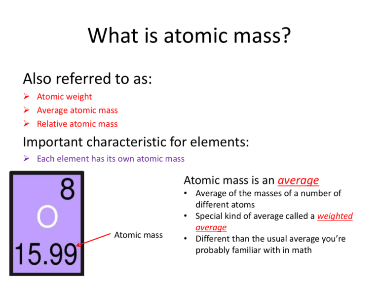 What Is Atomic Mass What Is Atomic Mass
