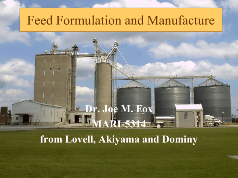 Feed Formulation Feed Formulation