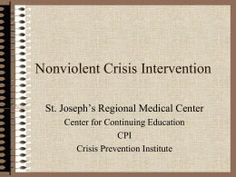 Nonviolent Crisis Intervention® Training Program