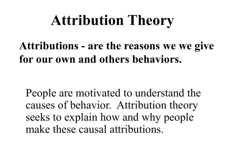 Attribution Theory