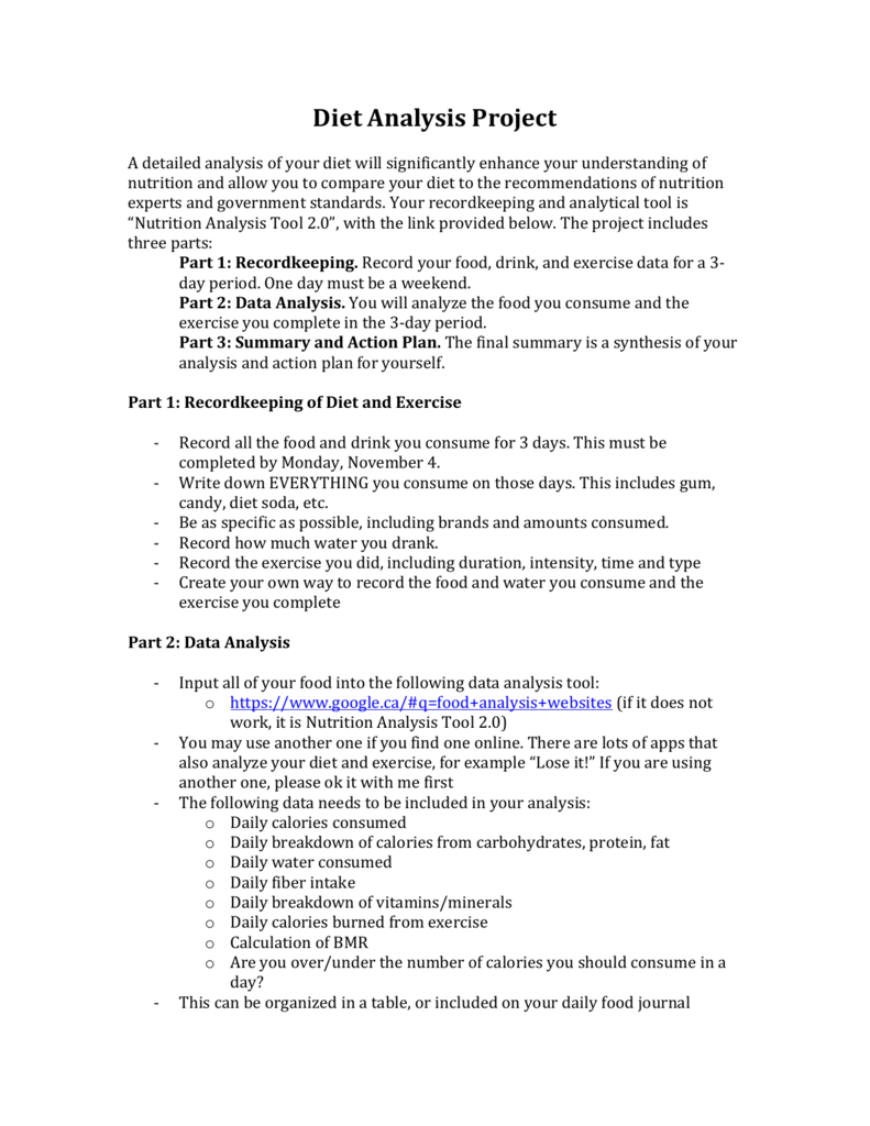 Diet Analysis Project