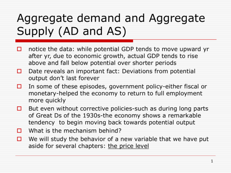 Chapter 25 Aggregate Demand And Aggregate Supply Chapter 25 Aggregate Demand And Aggregate Supply