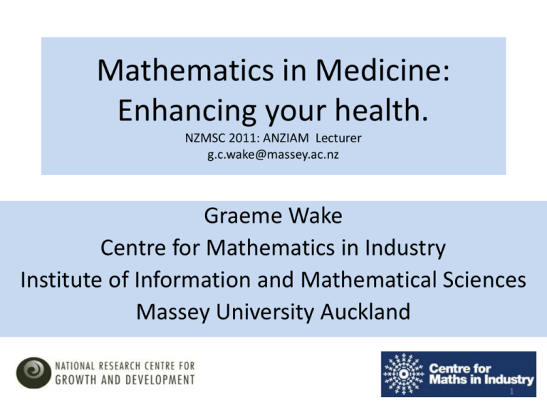 Mathematics In Medicine Department Of Mathematics