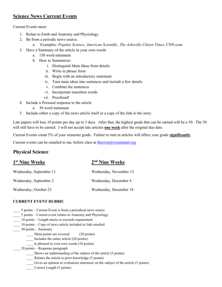 Current Event Assignment