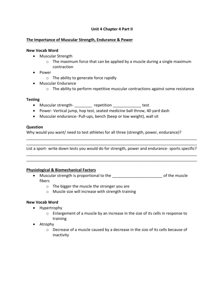 Unit Four Part II Student Notes Unit Four Part II Student Notes