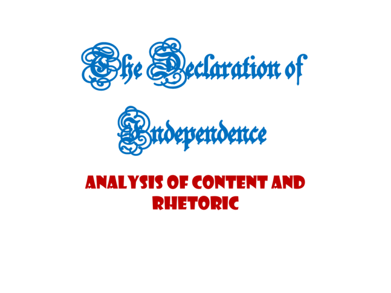 The Declaration of Independence