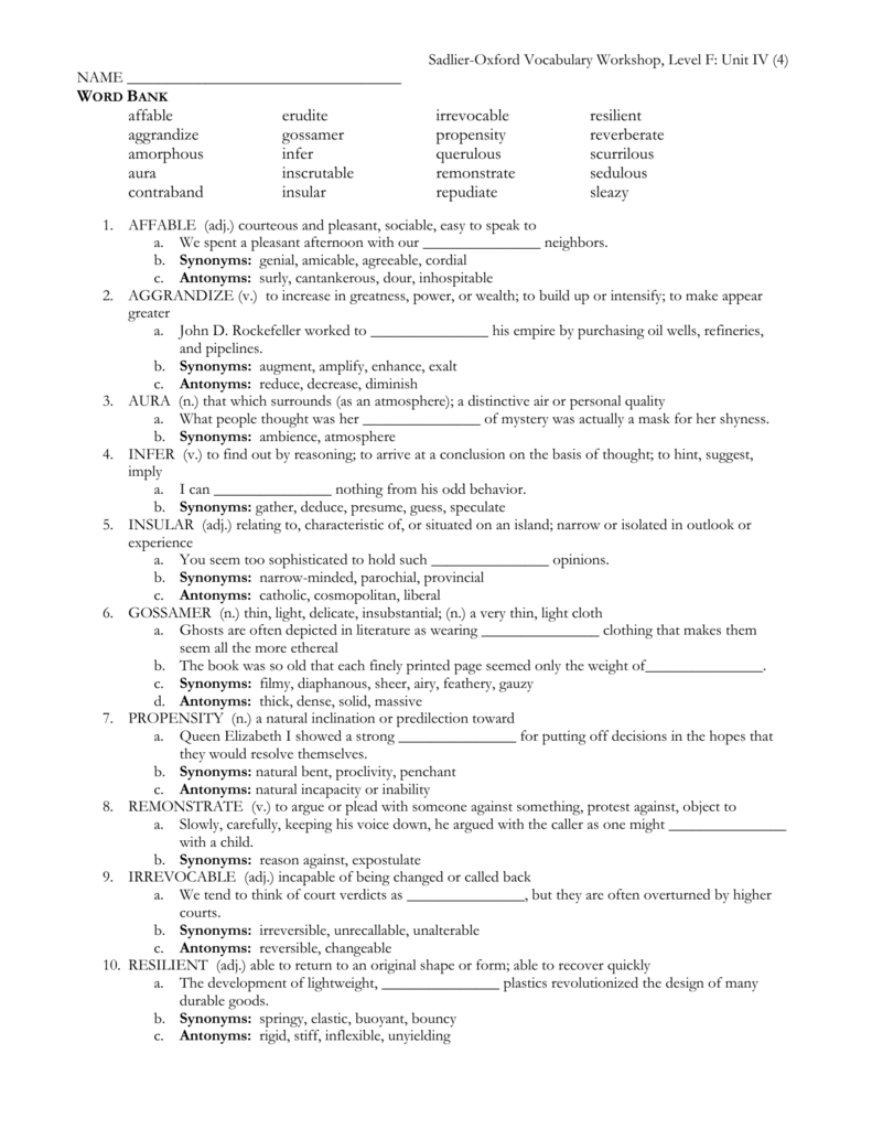 Level E Unit 3 Completing The Sentence Level E Unit 3 Completing The Sentence