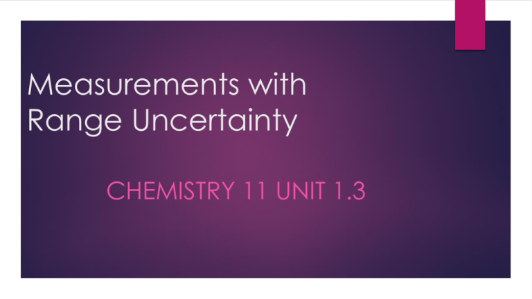 Measurements with Range Uncertainty