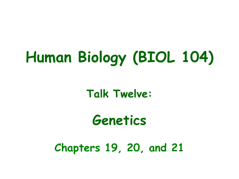 Human Biology BIOL 104 Human Biology BIOL 104