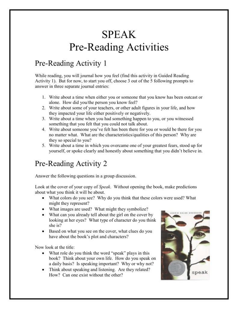 Pre Reading Activities