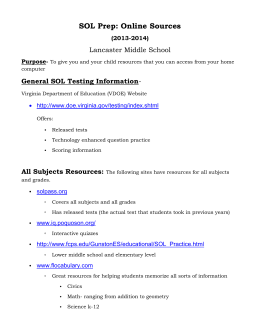 Jefferson Lab SOL Practice http://education.jlab.org/solquiz/index