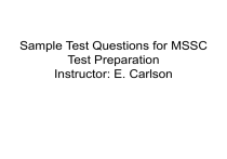 MSSC Test Prep: Manufacturing, Safety, Quality Questions