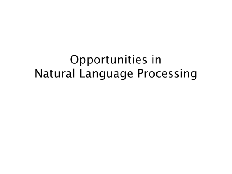 Natural Language Processing Natural Language Processing