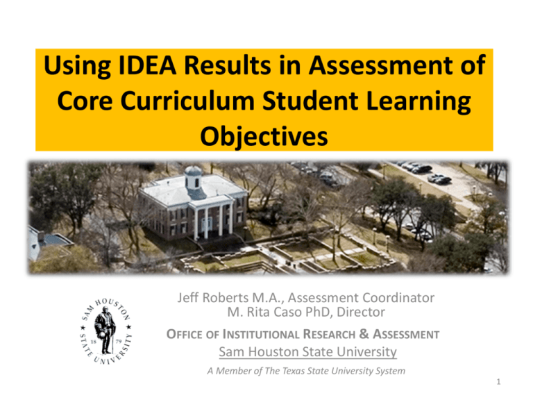 Using IDEA Results In Assessment Of Core Curriculum Student