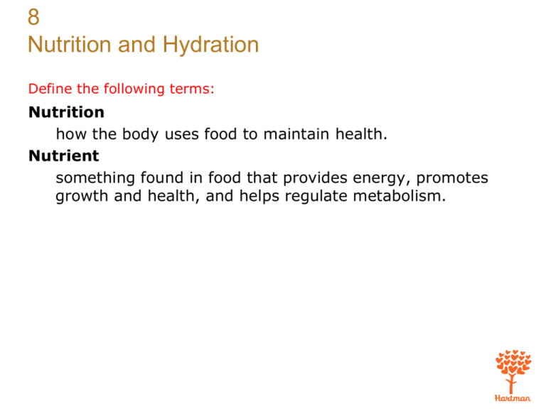 Ch 8 Nutrition And Hydration Study Guide Ch 8 Nutrition And Hydration Study Guide