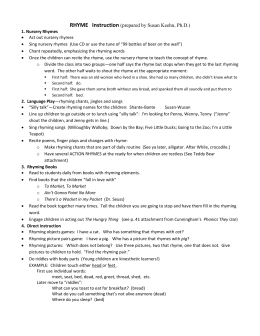 2nd Grade ELD Lesson Plan Rhyming