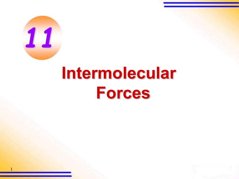 Intermolecular Forces Intermolecular Forces