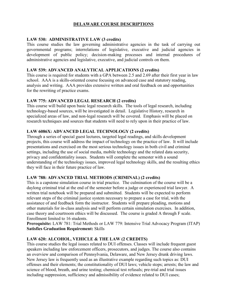 Course Descriptions
