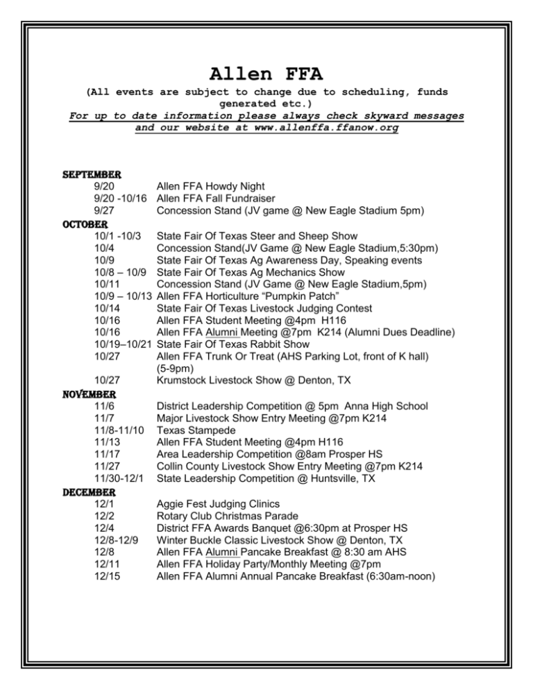 Allen FFA - FFANow.org