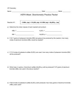 Stoichiometry Practice Worksheet