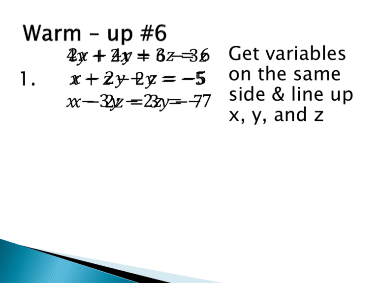Three Variable Word Problems