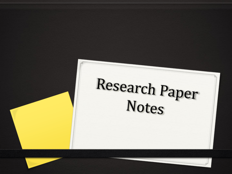 Research Paper Note Cards