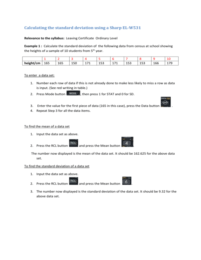 To Find The Standard Deviation Of A Data Set