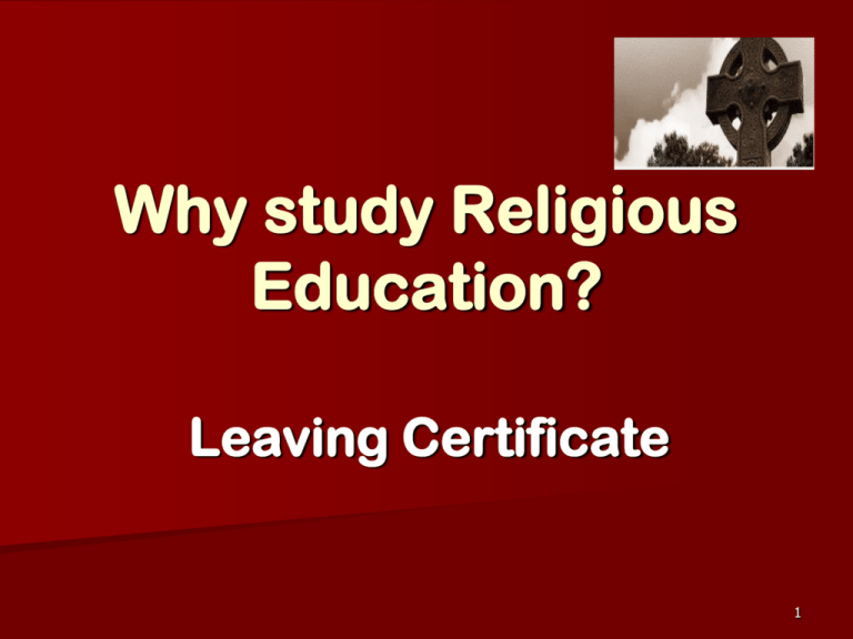Why Study Religious Education Why Study Religious Education