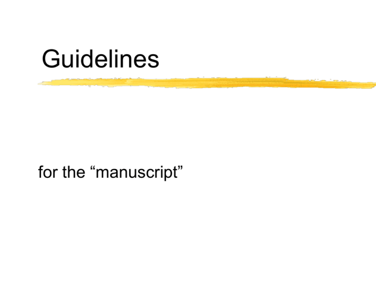 PowerPoint Presentation Guidelines For The Paper